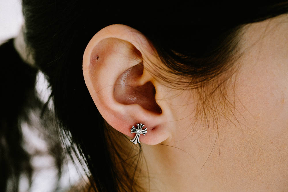 Cz Three-pronged Cross Piercing ( Silver ) on Luulla